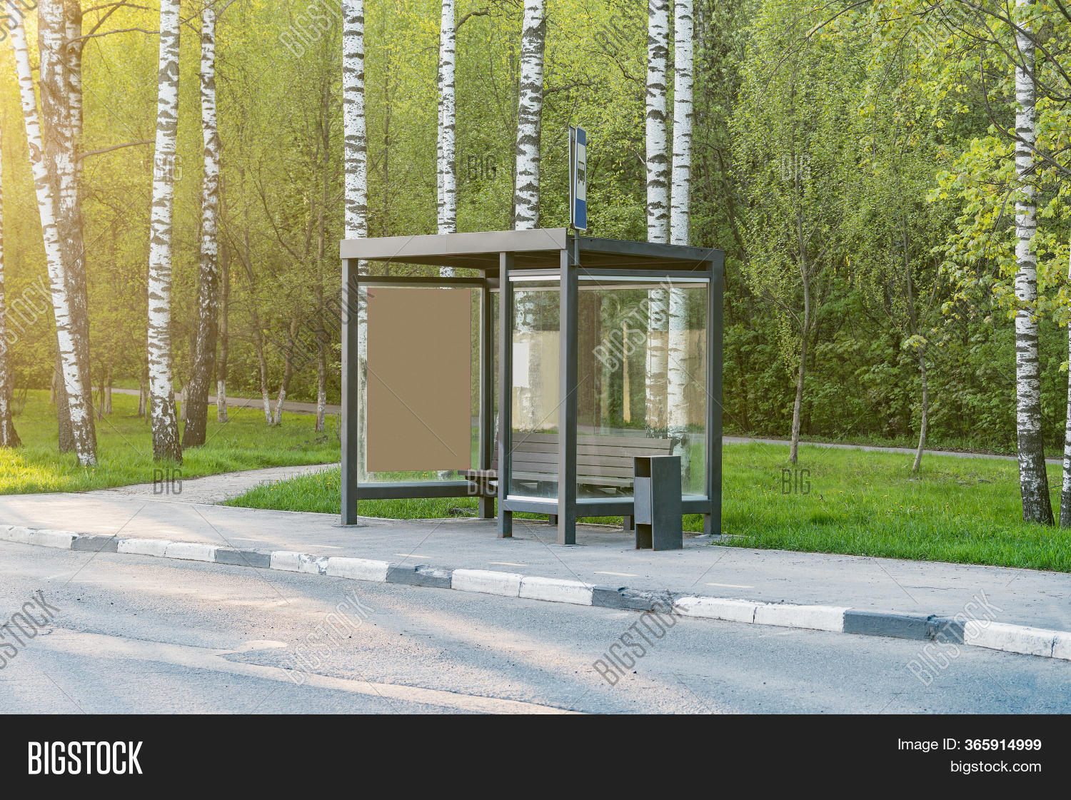 Empty Bus Stop City Image & Photo (Free Trial) | Bigstock