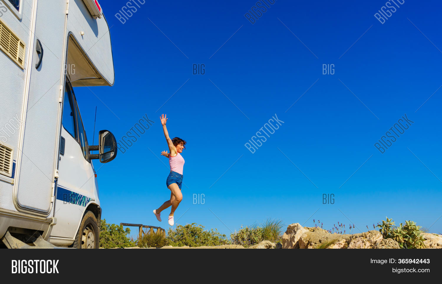Woman Enjoying Trip Rv Image & Photo (Free Trial) | Bigstock