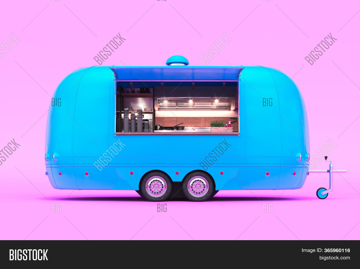 Retro Blue Food Truck Image & Photo (Free Trial) | Bigstock