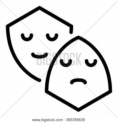 Sad Happy Mask Icon. Vector & Photo (Free Trial) | Bigstock