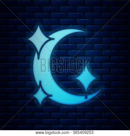 Glowing Neon Moon Vector & Photo (Free Trial) | Bigstock