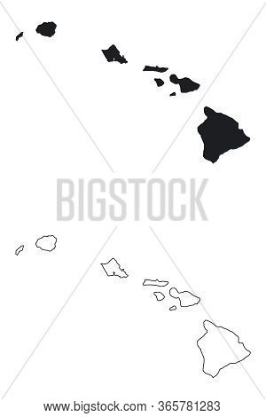 Hawaii Hi State Map Vector & Photo (Free Trial) | Bigstock