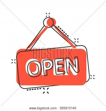 Open Sign Icon Comic Vector & Photo (Free Trial) | Bigstock