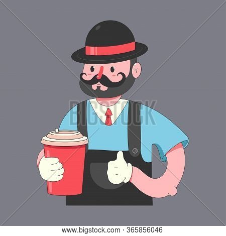 Cute Cartoon Barista Vector & Photo (Free Trial) | Bigstock
