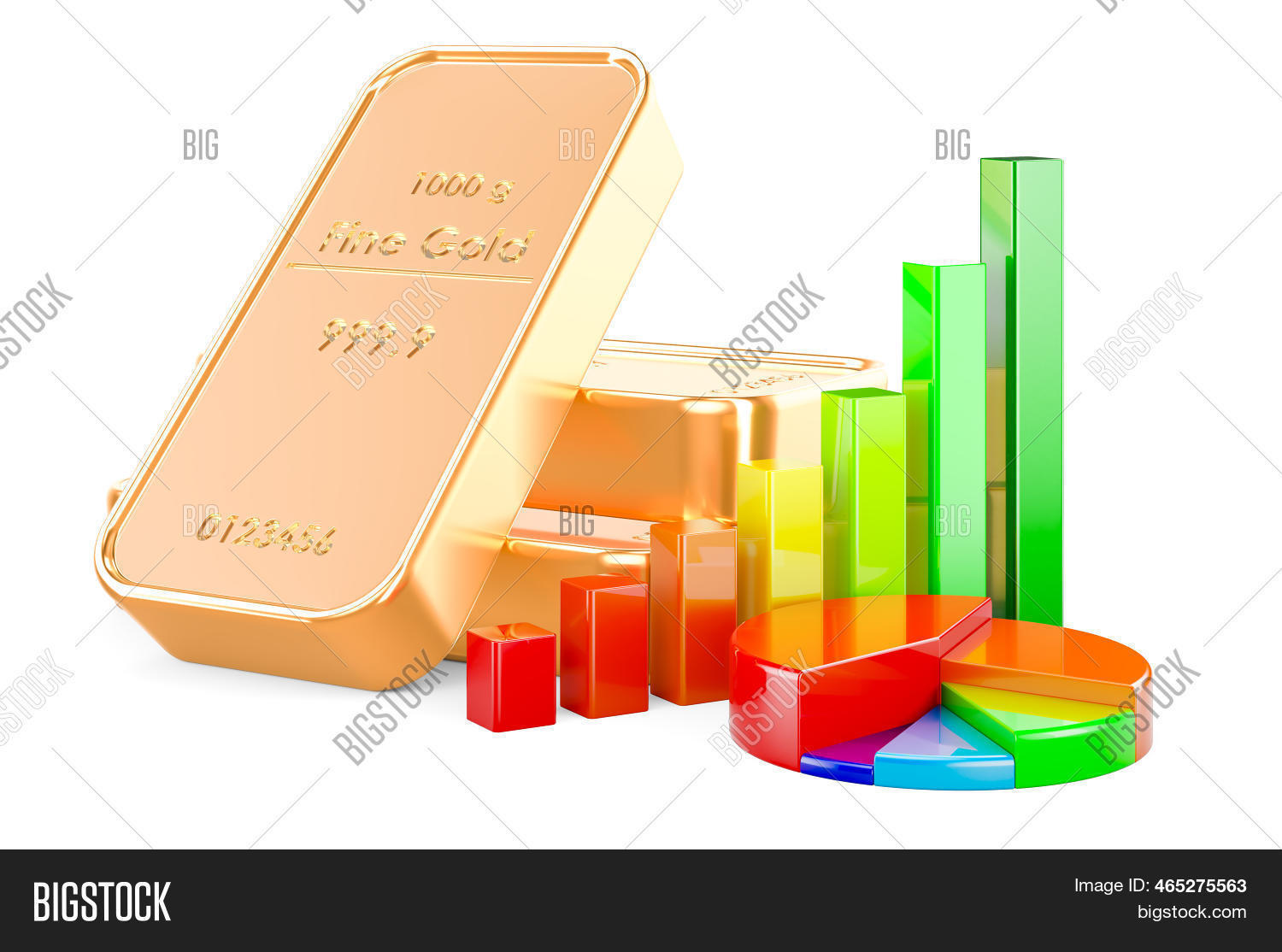 Gold Ingots Growth Bar Image & Photo (Free Trial) | Bigstock