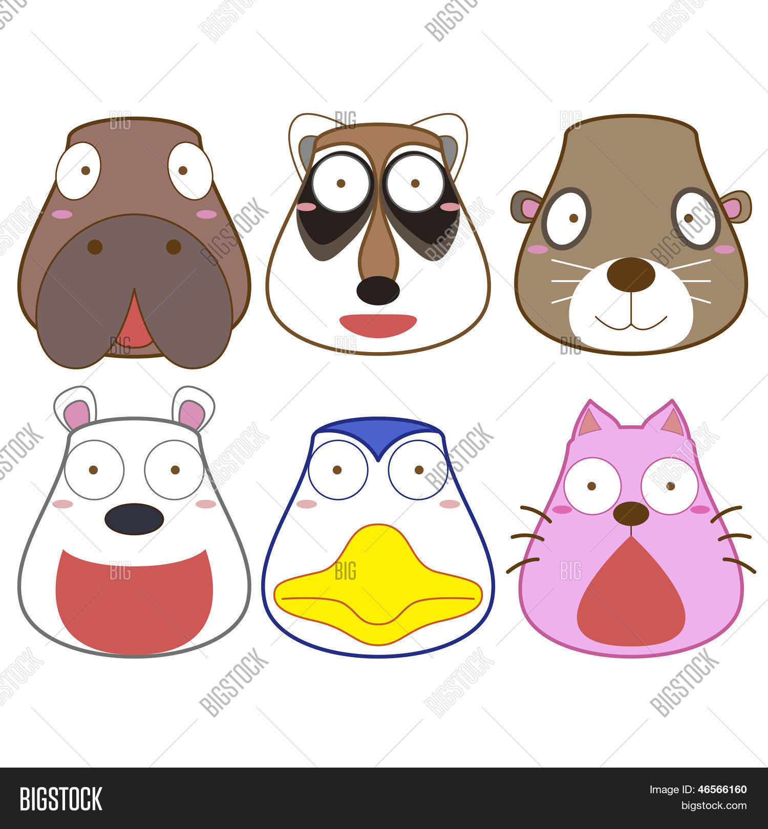 Cartoon Animal Head Vector & Photo (Free Trial) | Bigstock