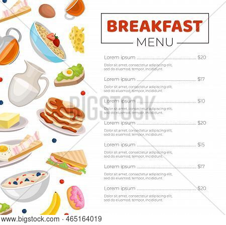 Breakfast Menu Vector & Photo (Free Trial) | Bigstock