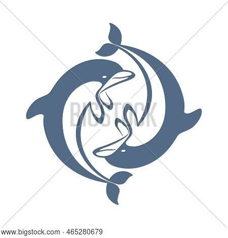 Pair Dolphins Graphic Vector & Photo (Free Trial) | Bigstock