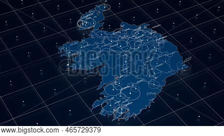 Ireland Blue Map Big Image & Photo (Free Trial) | Bigstock