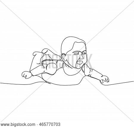 Newborn Baby Lies On Vector & Photo (Free Trial) | Bigstock