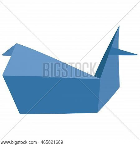 Blue Origami Whale Vector & Photo (Free Trial) | Bigstock