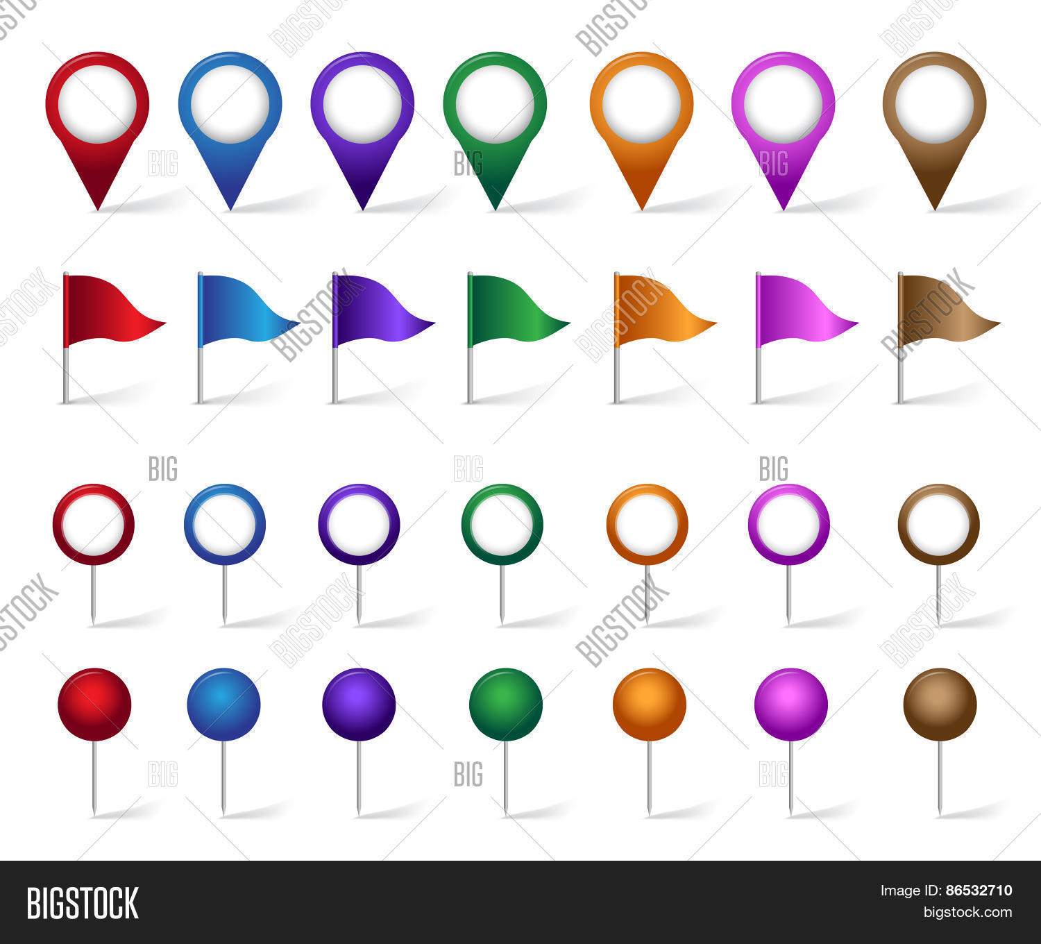 Colorful Set Location Vector & Photo (Free Trial) | Bigstock