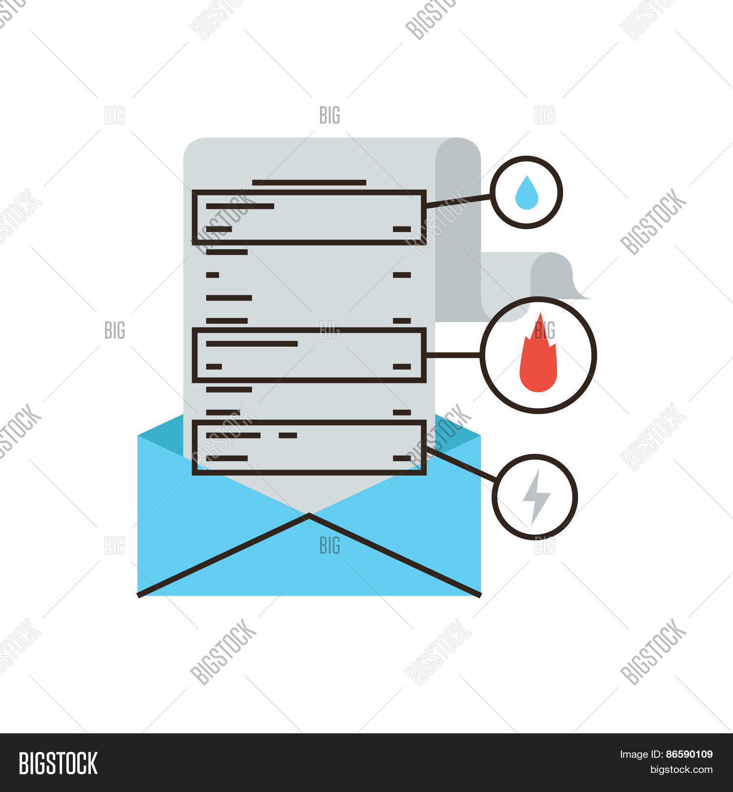 Bill Mail Vector & Photo (Free Trial) | Bigstock