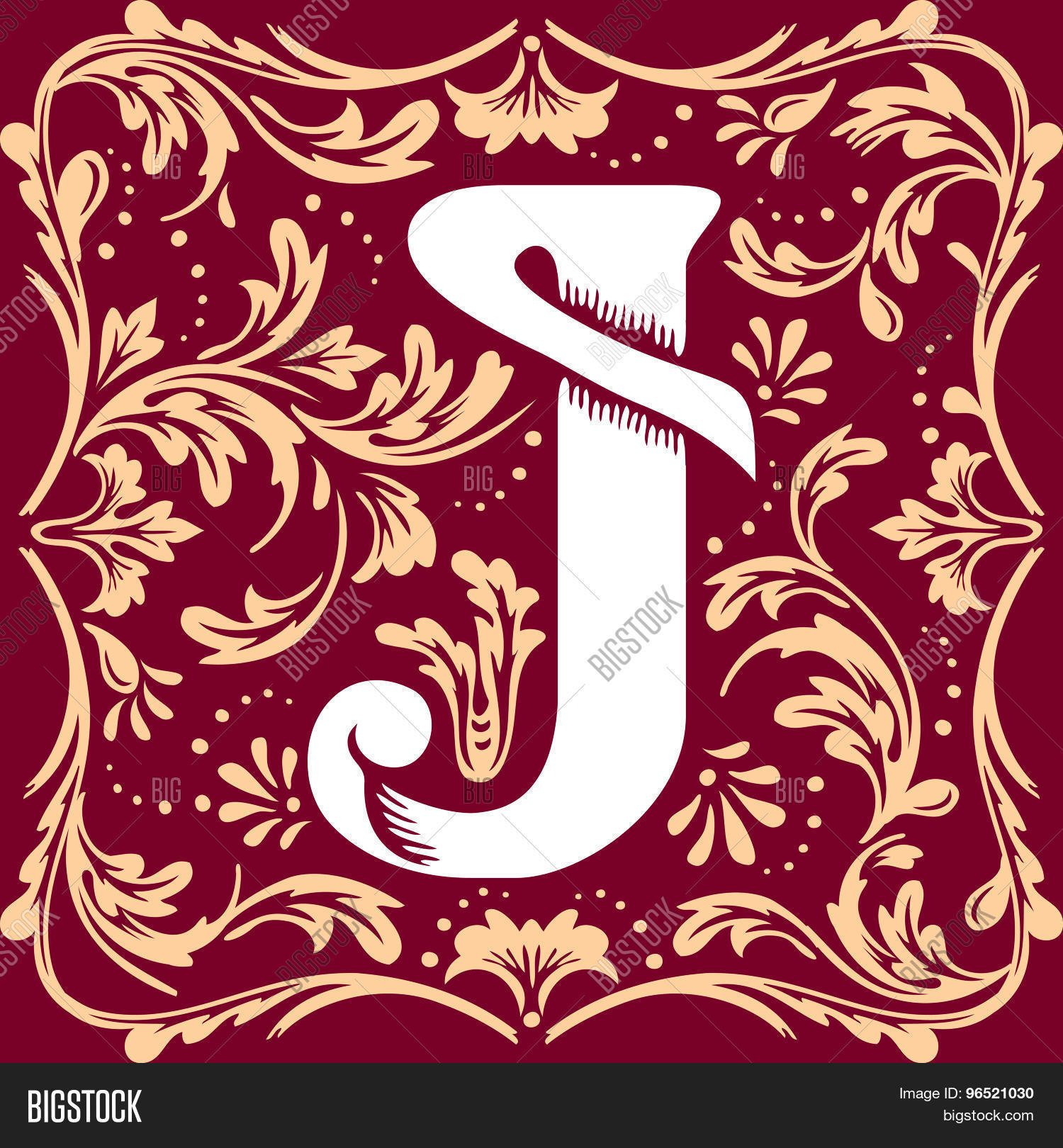 Old Vintage Letter J Vector & Photo (Free Trial) | Bigstock