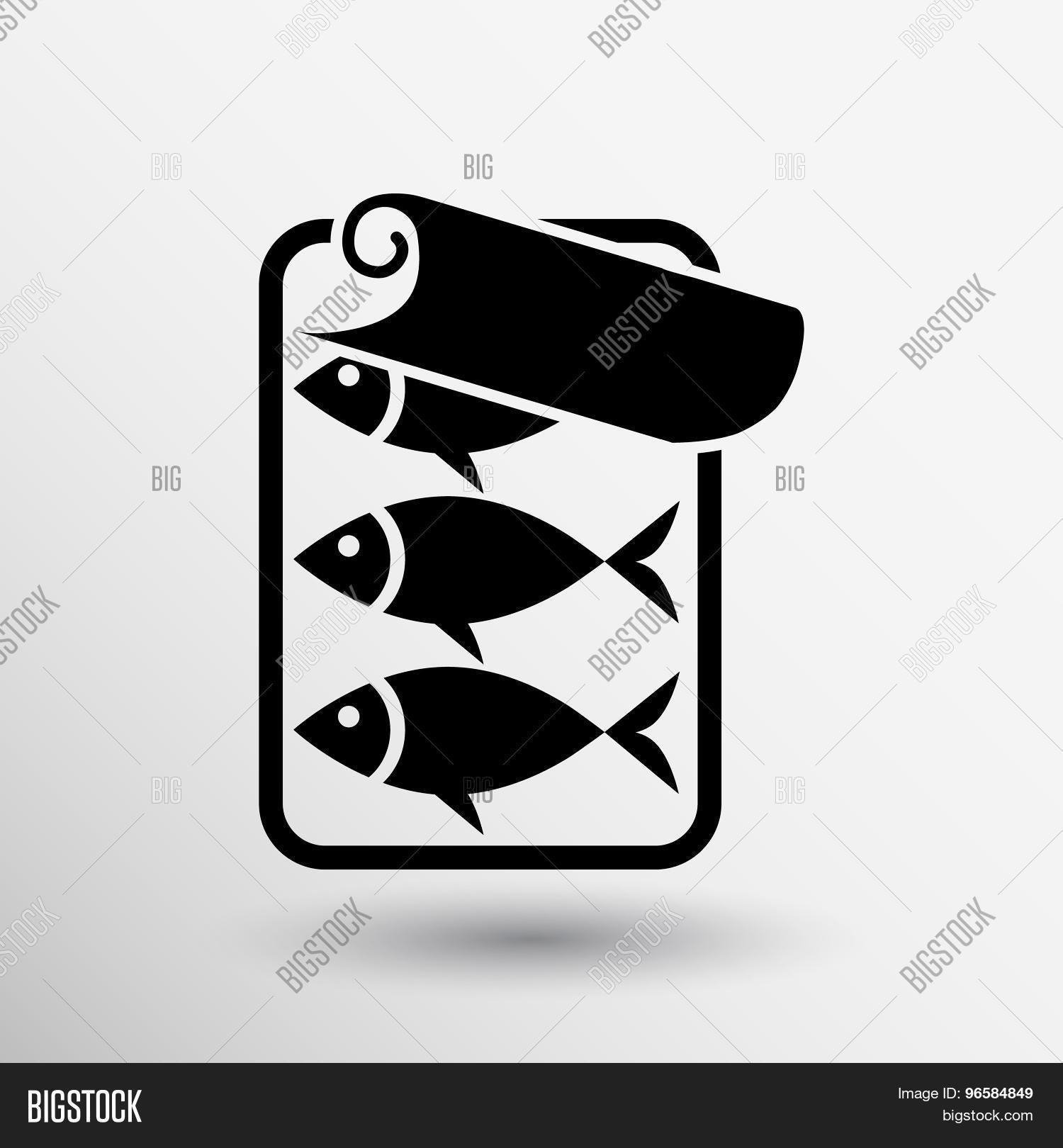 Vector Icon Tin Fish Vector & Photo (Free Trial) | Bigstock