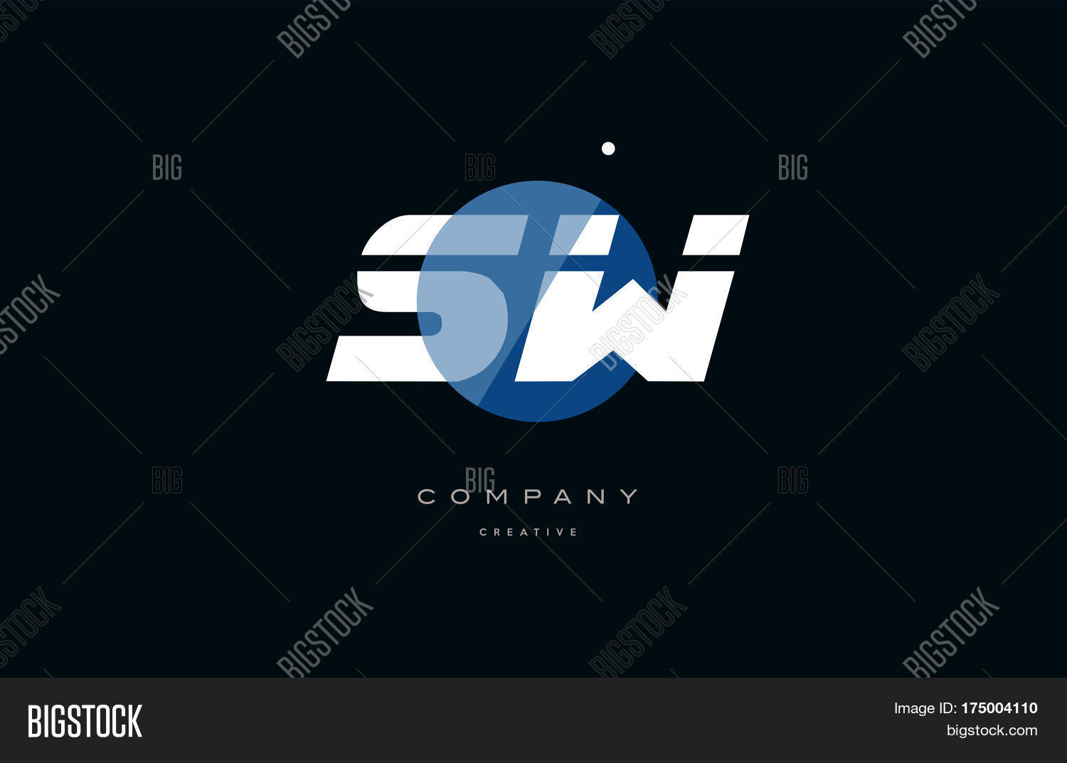 Sw S W Blue White Vector & Photo (Free Trial) | Bigstock