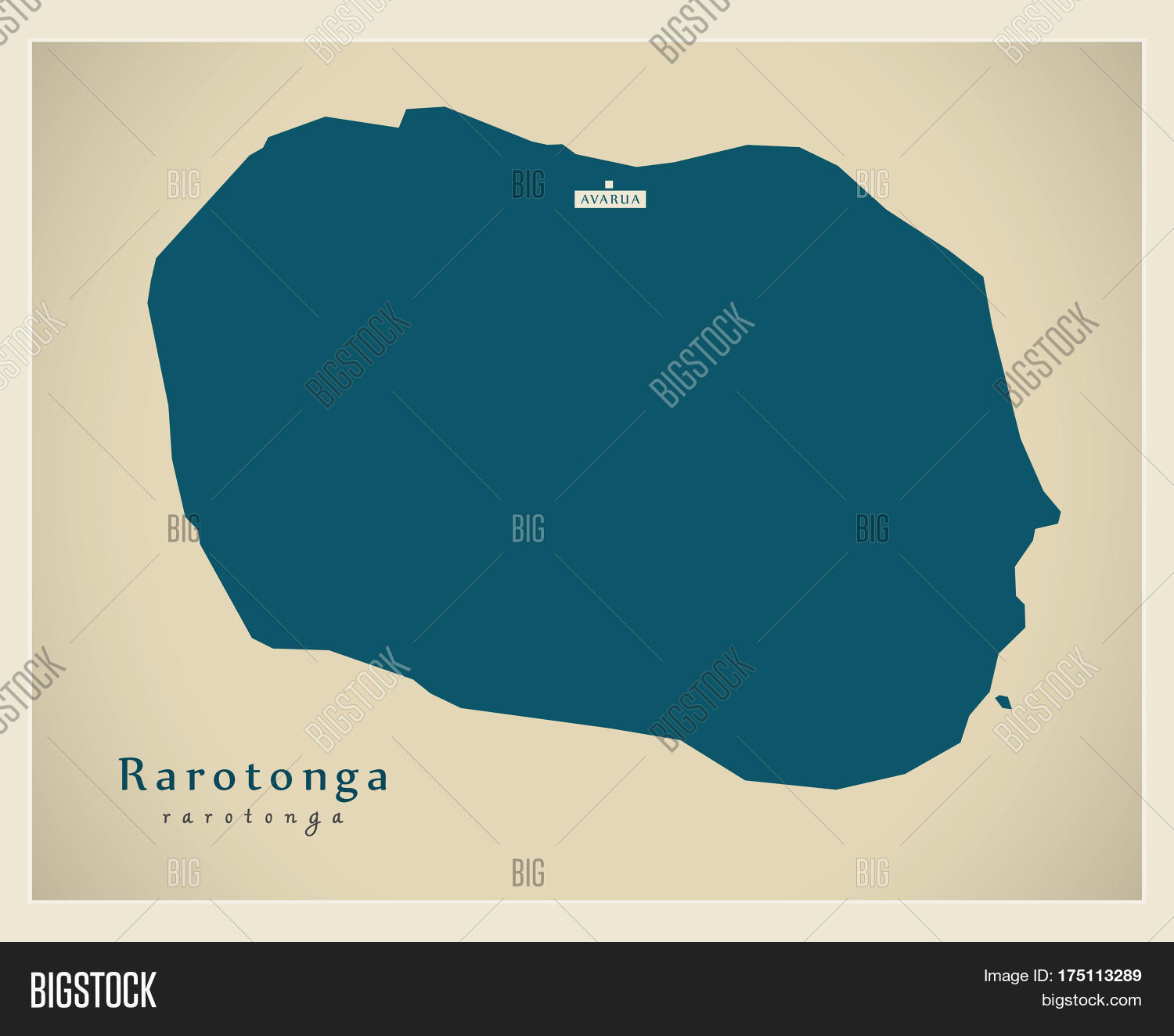 Modern Map - Rarotonga Image & Photo (Free Trial) | Bigstock