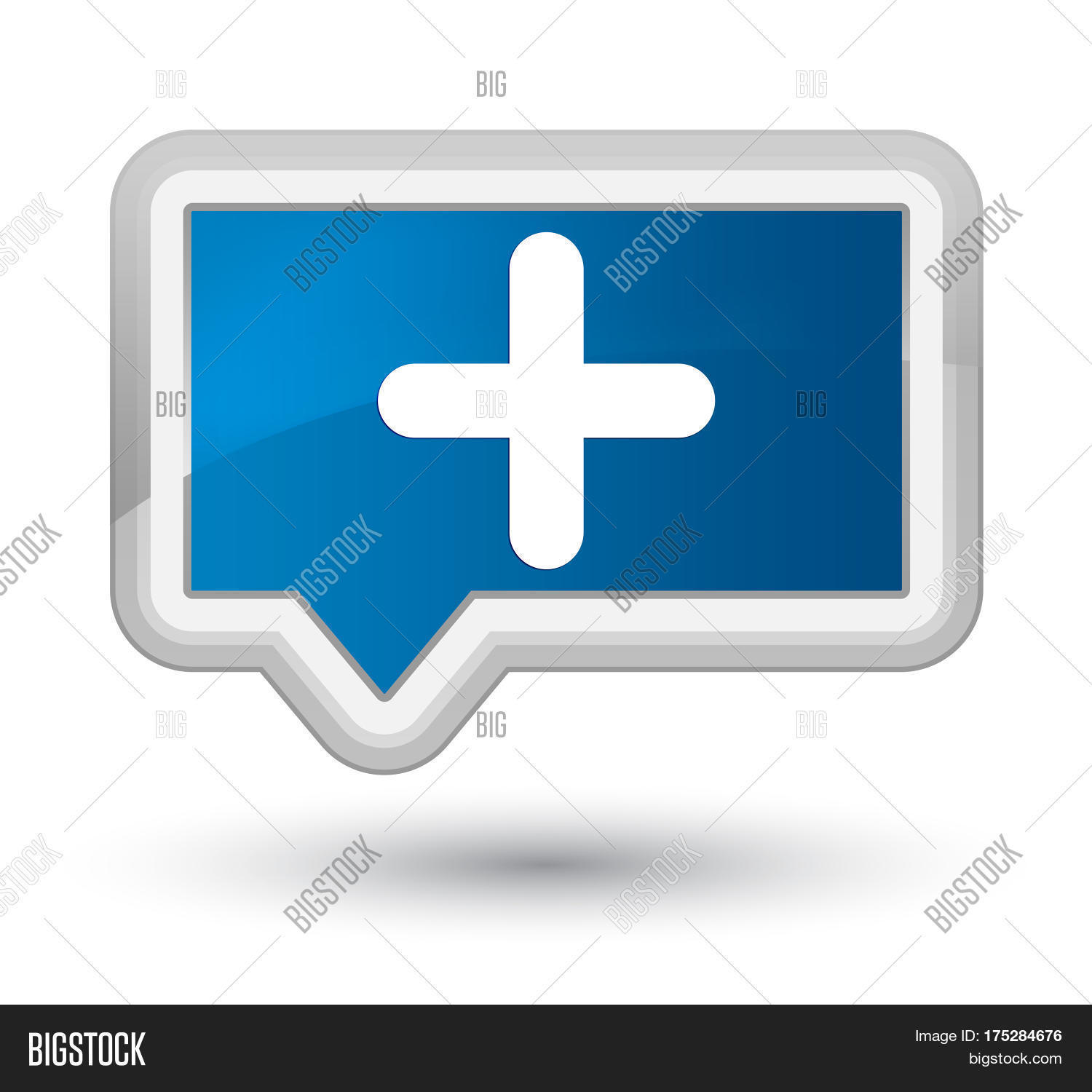 Plus Icon Prime Blue Image & Photo (Free Trial) | Bigstock