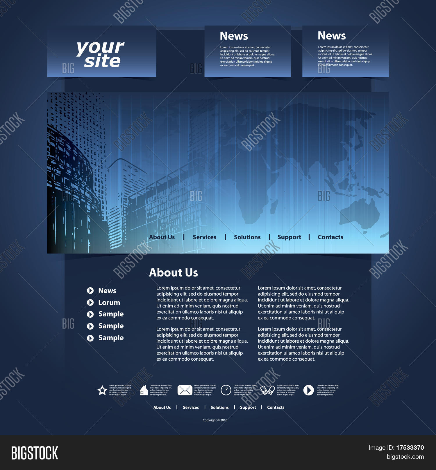 Nice Website Template Vector & Photo (Free Trial) | Bigstock
