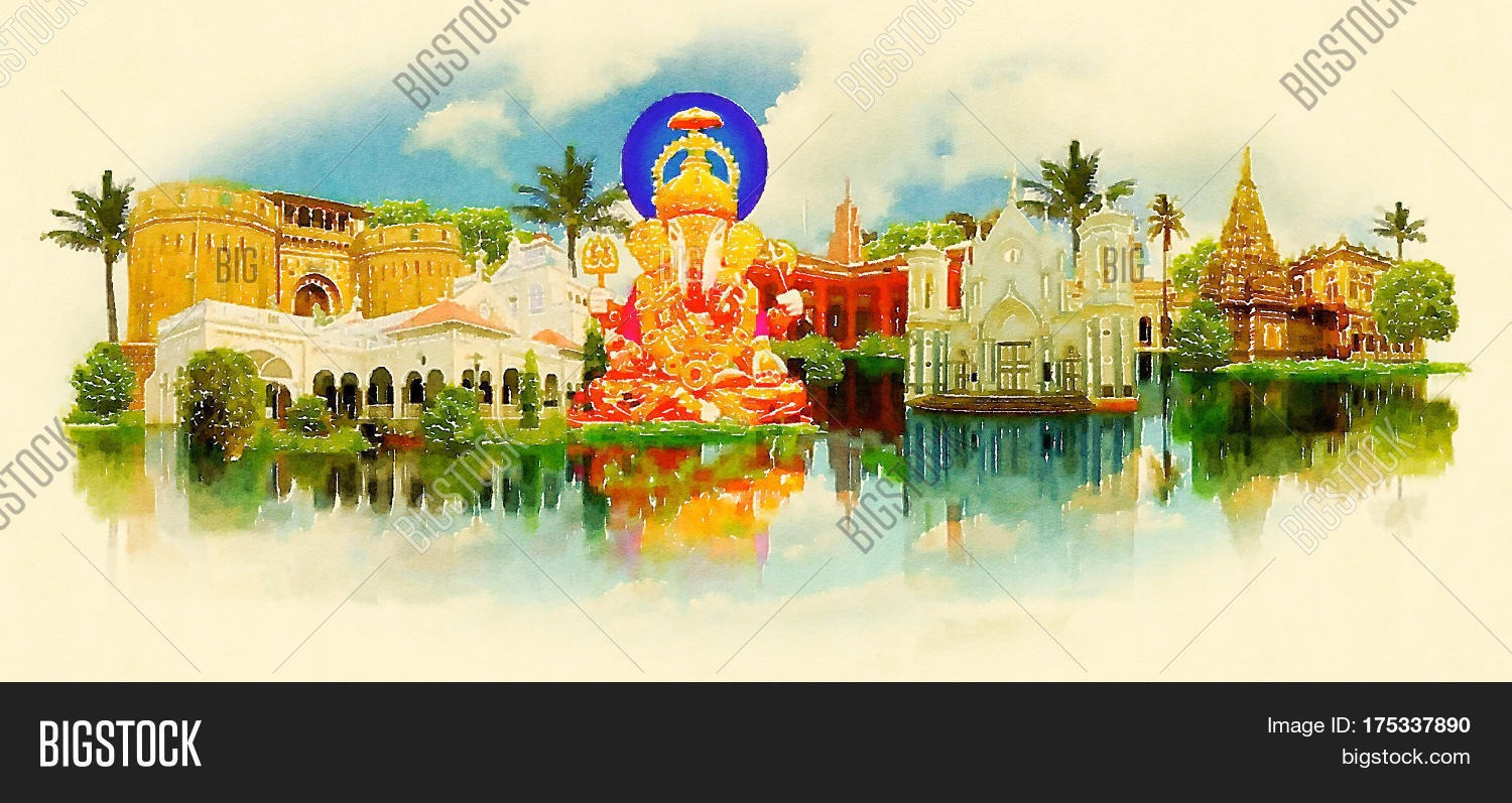 PUNE City Water Color Image & Photo (Free Trial) | Bigstock
