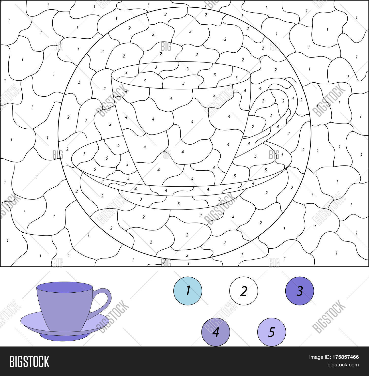 Cartoon Cup. Color By Vector & Photo (Free Trial) | Bigstock