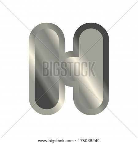 Letter H Steel Font. Vector & Photo (Free Trial) | Bigstock