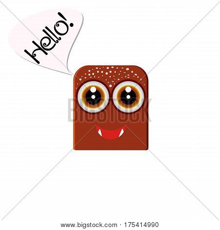 Smiling Brown Monster Vector & Photo (Free Trial) | Bigstock