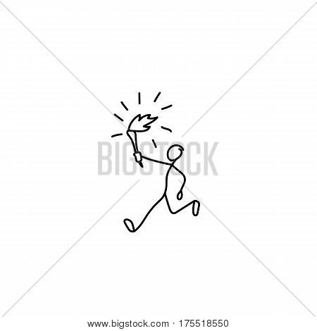 Stick Figure Torch Vector & Photo (Free Trial) | Bigstock