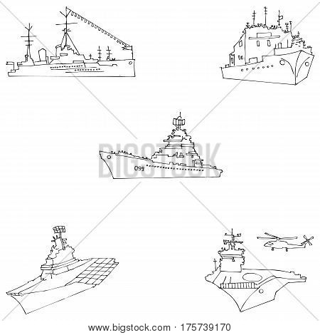 Warships. Sketch By Vector & Photo (Free Trial) | Bigstock