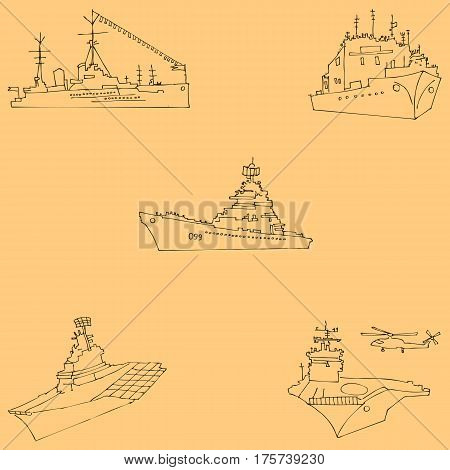 Warships. Sketch By Vector & Photo (Free Trial) | Bigstock
