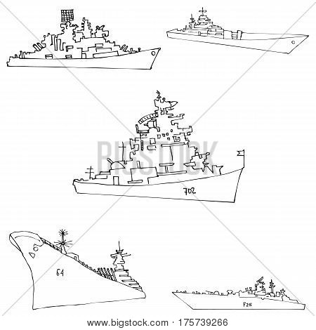 Warships. Sketch By Vector & Photo (Free Trial) | Bigstock