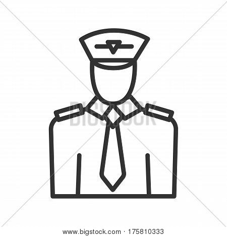 Pilot Linear Icon. Vector & Photo (Free Trial) | Bigstock