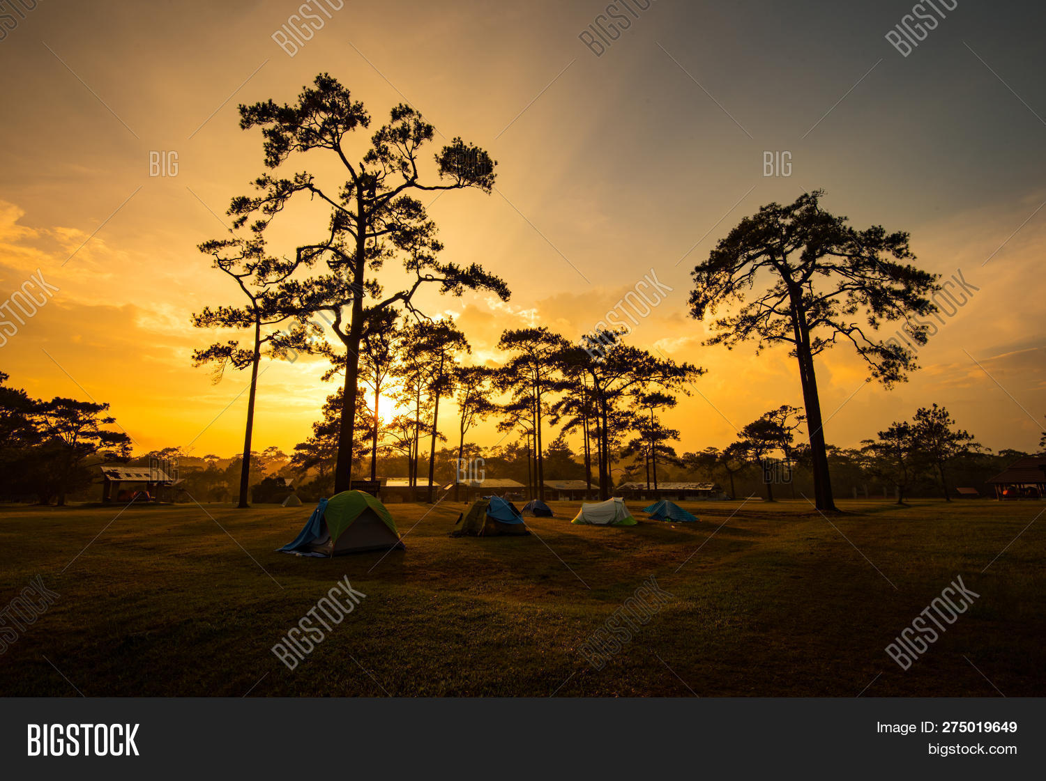 Tent Areas On Sunset Image & Photo (Free Trial) | Bigstock
