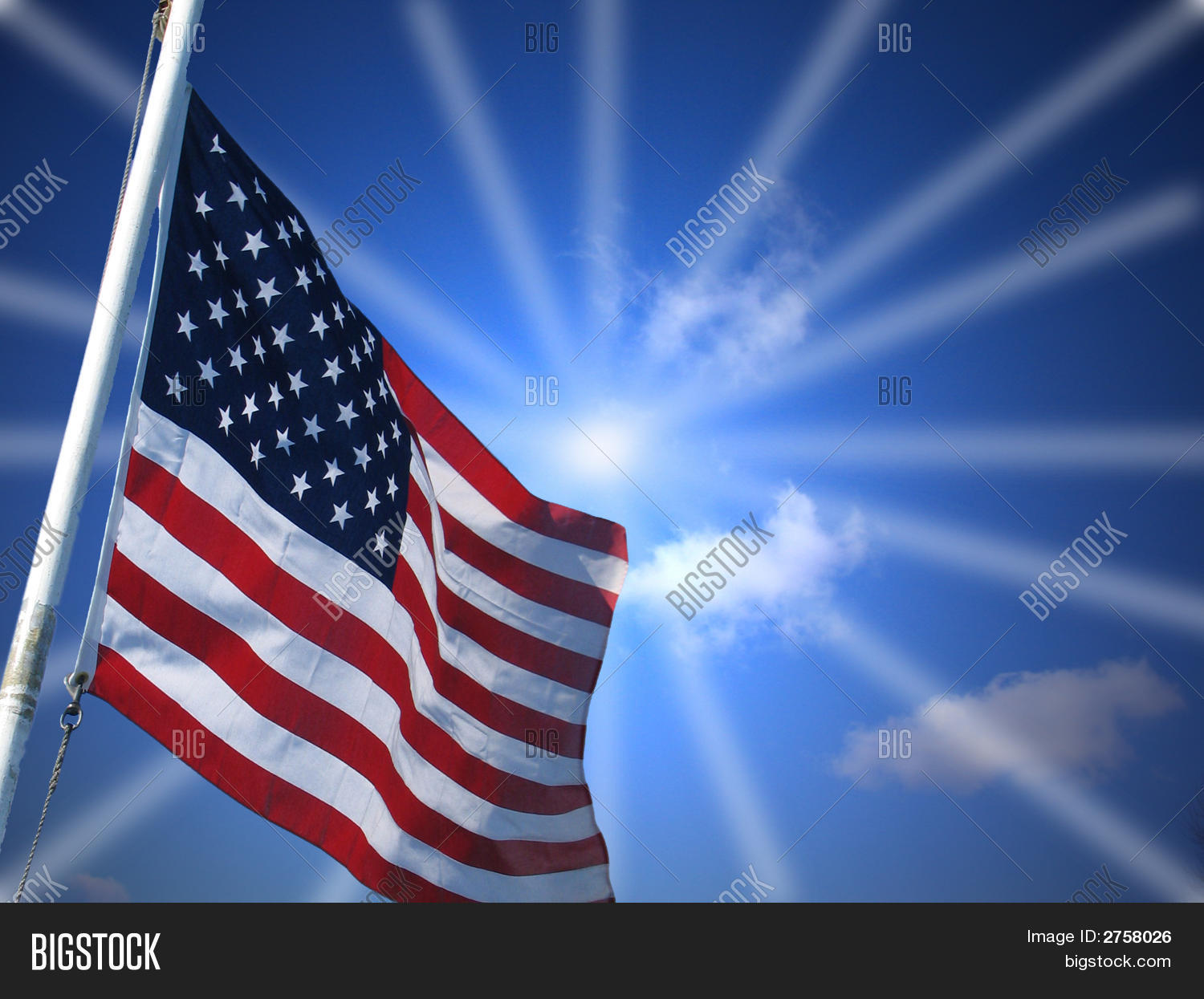 Amercian Flag Sun Image & Photo (Free Trial) | Bigstock