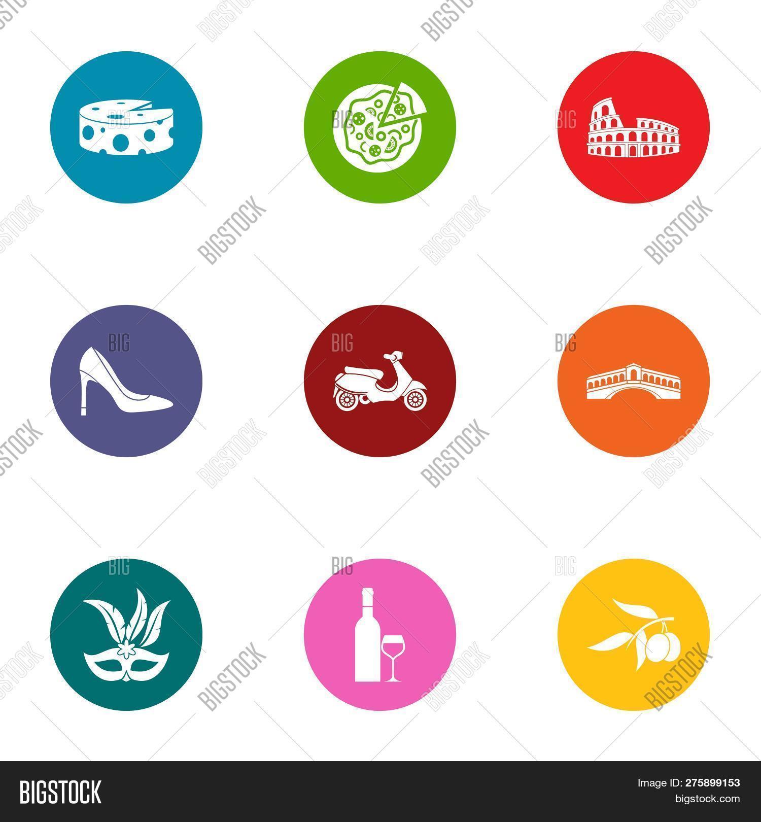 Rom Icons Set. Flat Image & Photo (Free Trial) | Bigstock