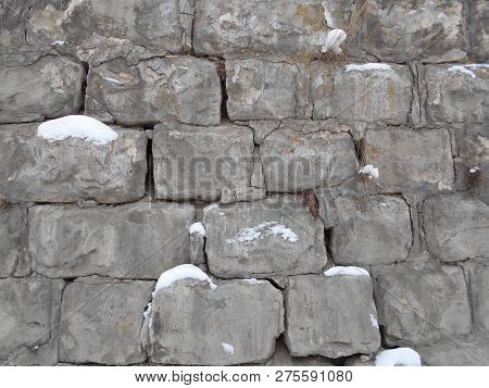 Broken Stone Wall Snow Image & Photo (Free Trial) | Bigstock