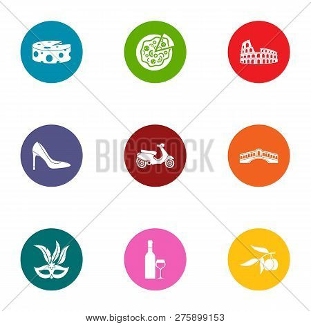 Rom Icons Set. Flat Image & Photo (Free Trial) | Bigstock