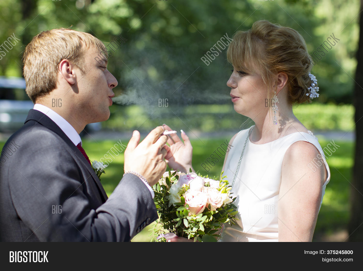 Bride Groom Smoke. Image & Photo (Free Trial) | Bigstock