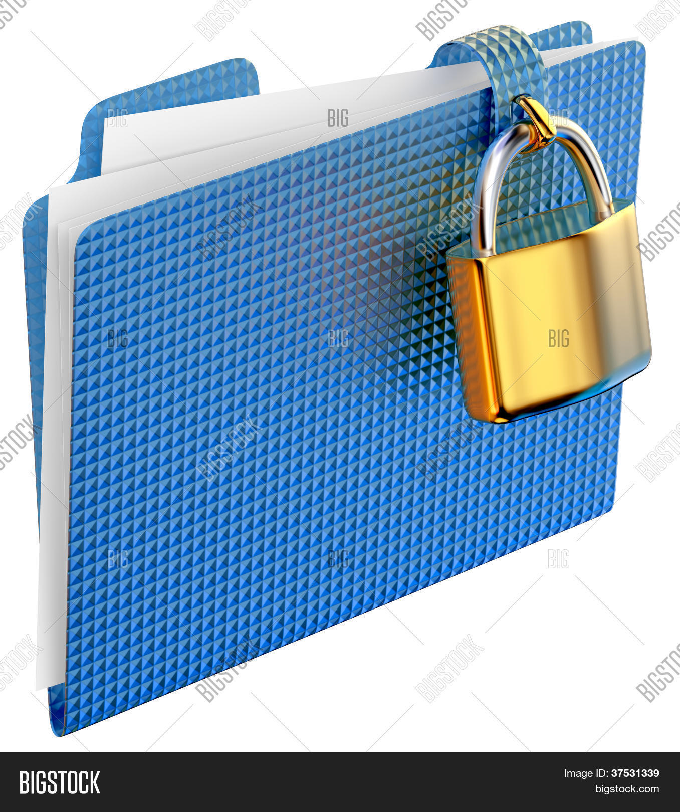Blue Folder Golden Image & Photo (Free Trial) | Bigstock
