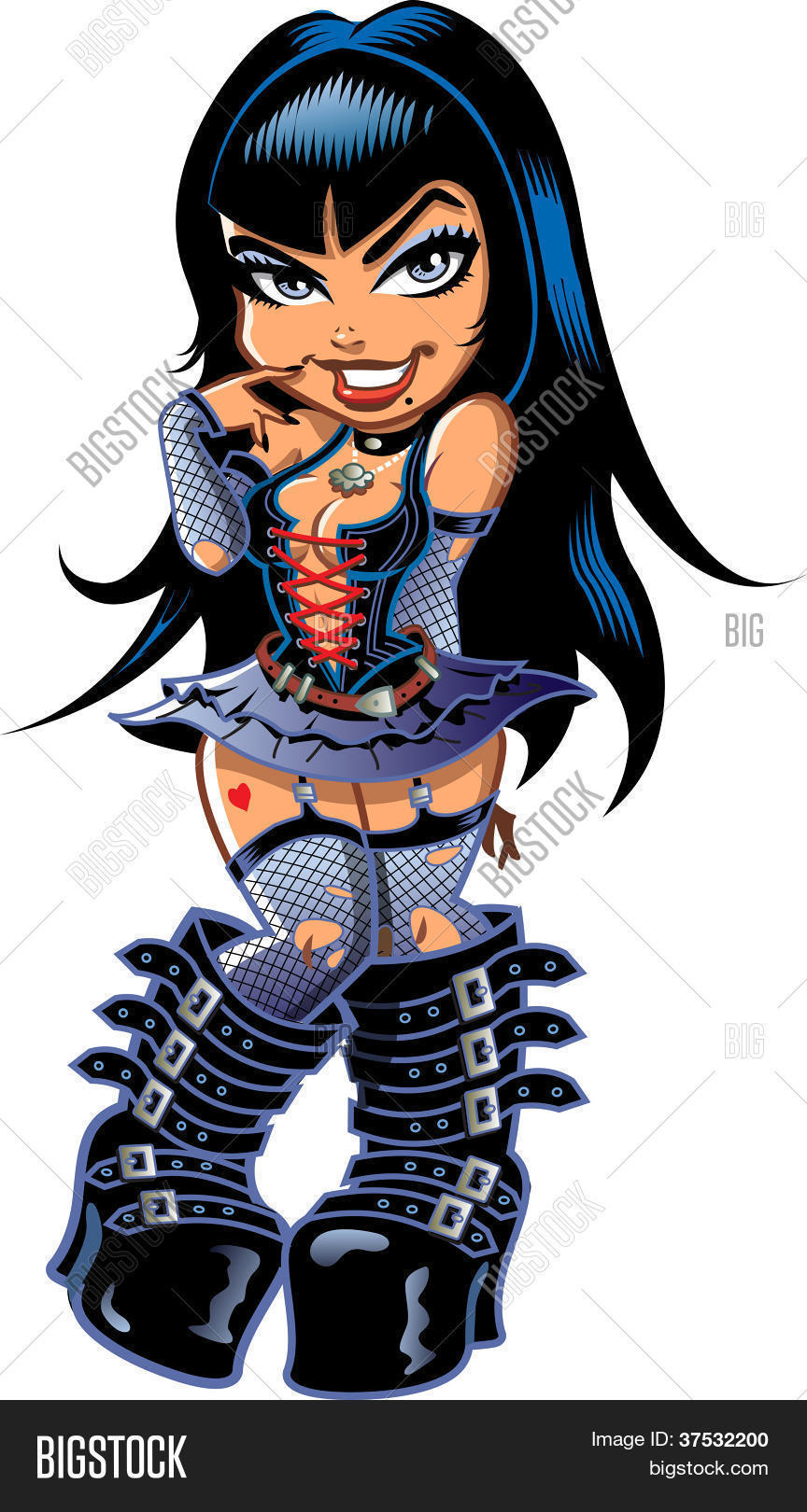 Shy Goth Girl Vector & Photo (Free Trial) | Bigstock