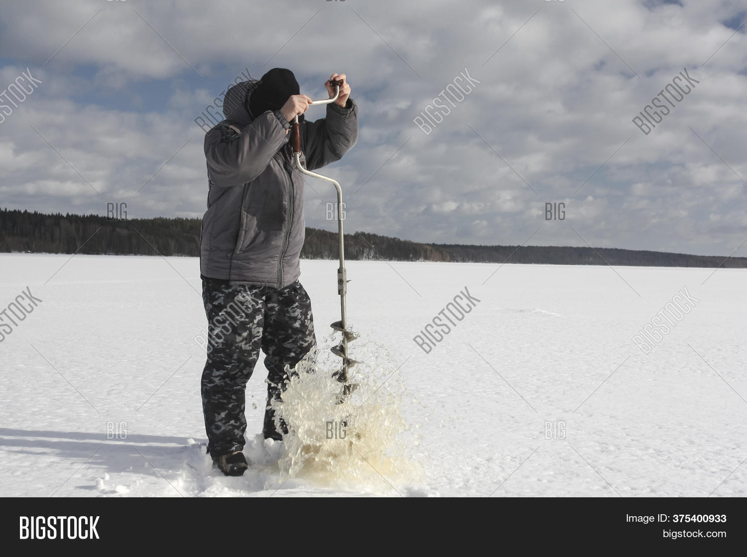 Fisherman Pulls Ice Image & Photo (Free Trial) | Bigstock