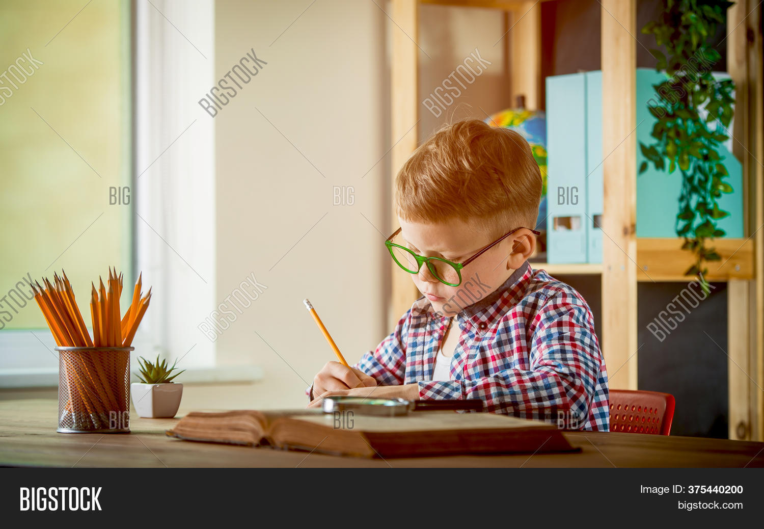 Little Boy Writing On Image & Photo (Free Trial) | Bigstock