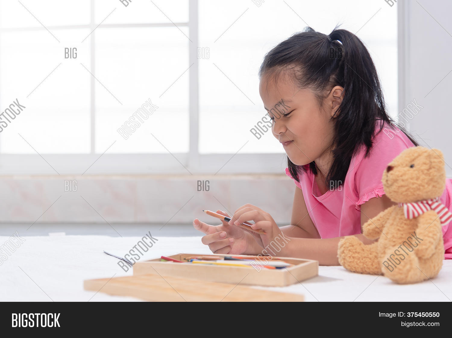 Little Girl Drawing Image & Photo (Free Trial) | Bigstock