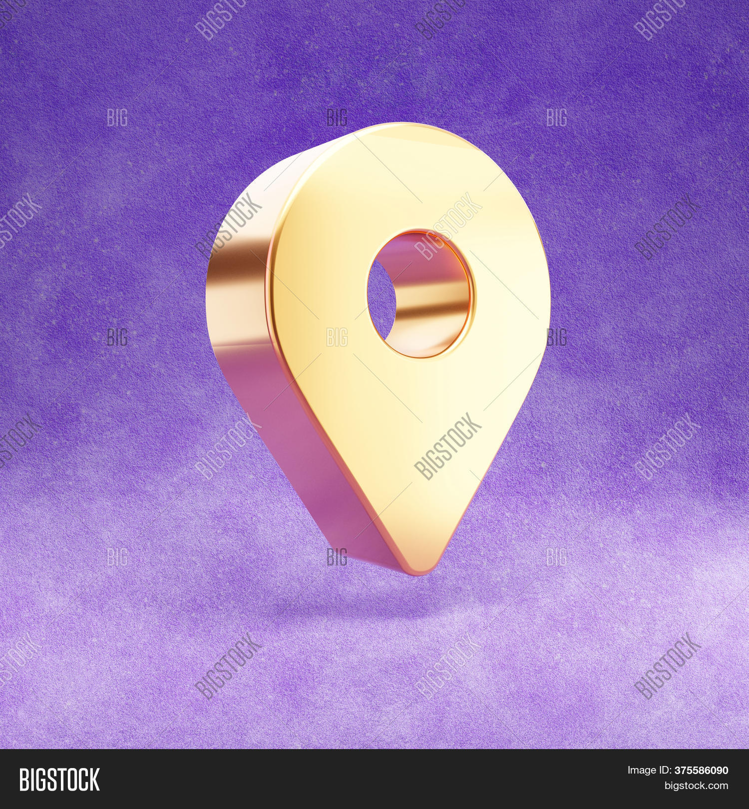 Map Marker Icon. Gold Image & Photo (Free Trial) | Bigstock