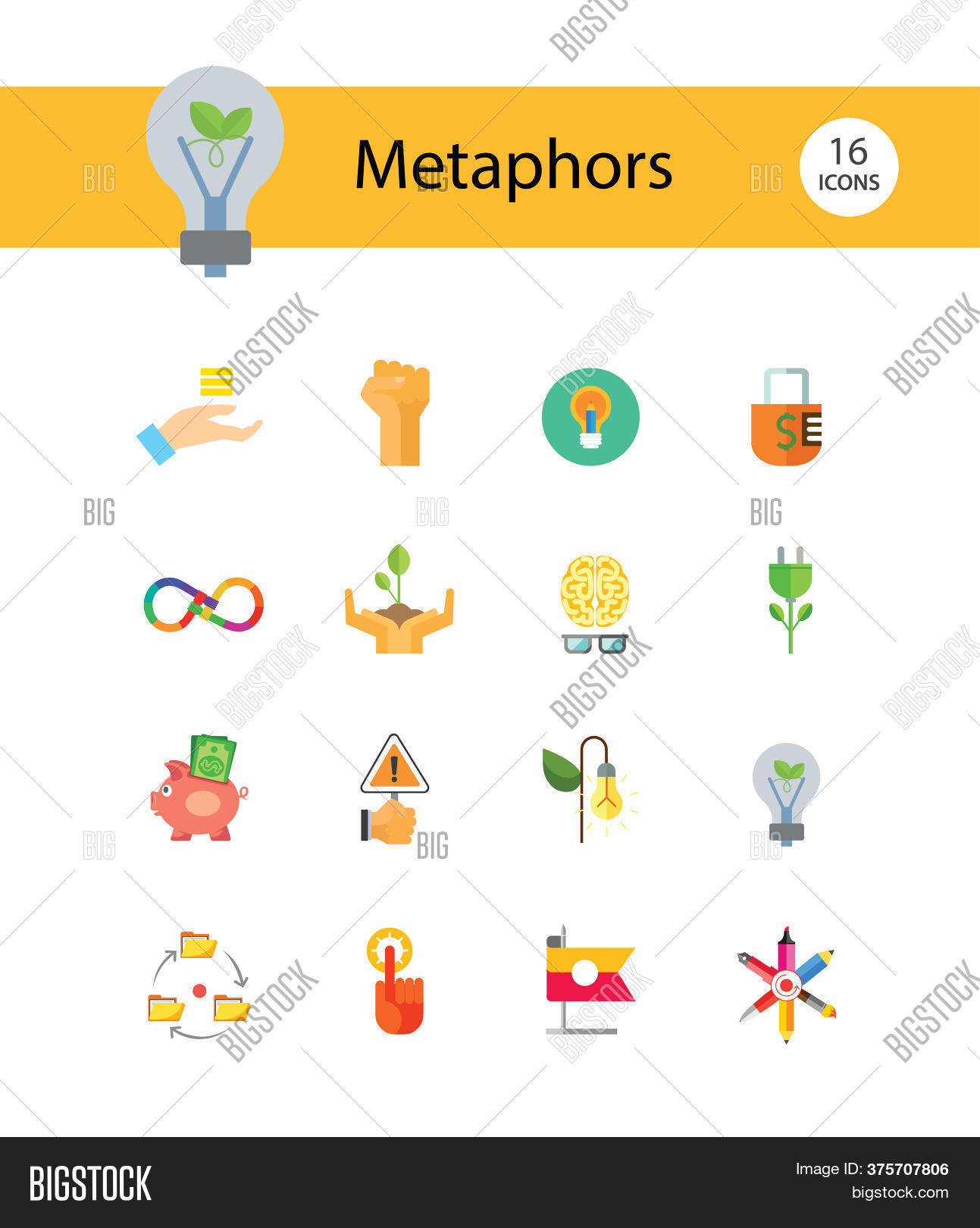Metaphors Icon Set. Image & Photo (Free Trial) | Bigstock