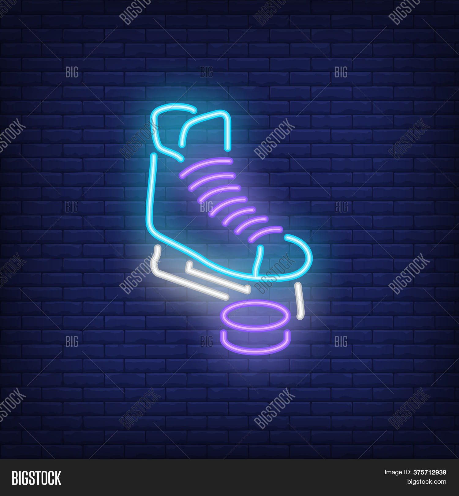 Hockey Skate Puck Neon Image & Photo (Free Trial) | Bigstock