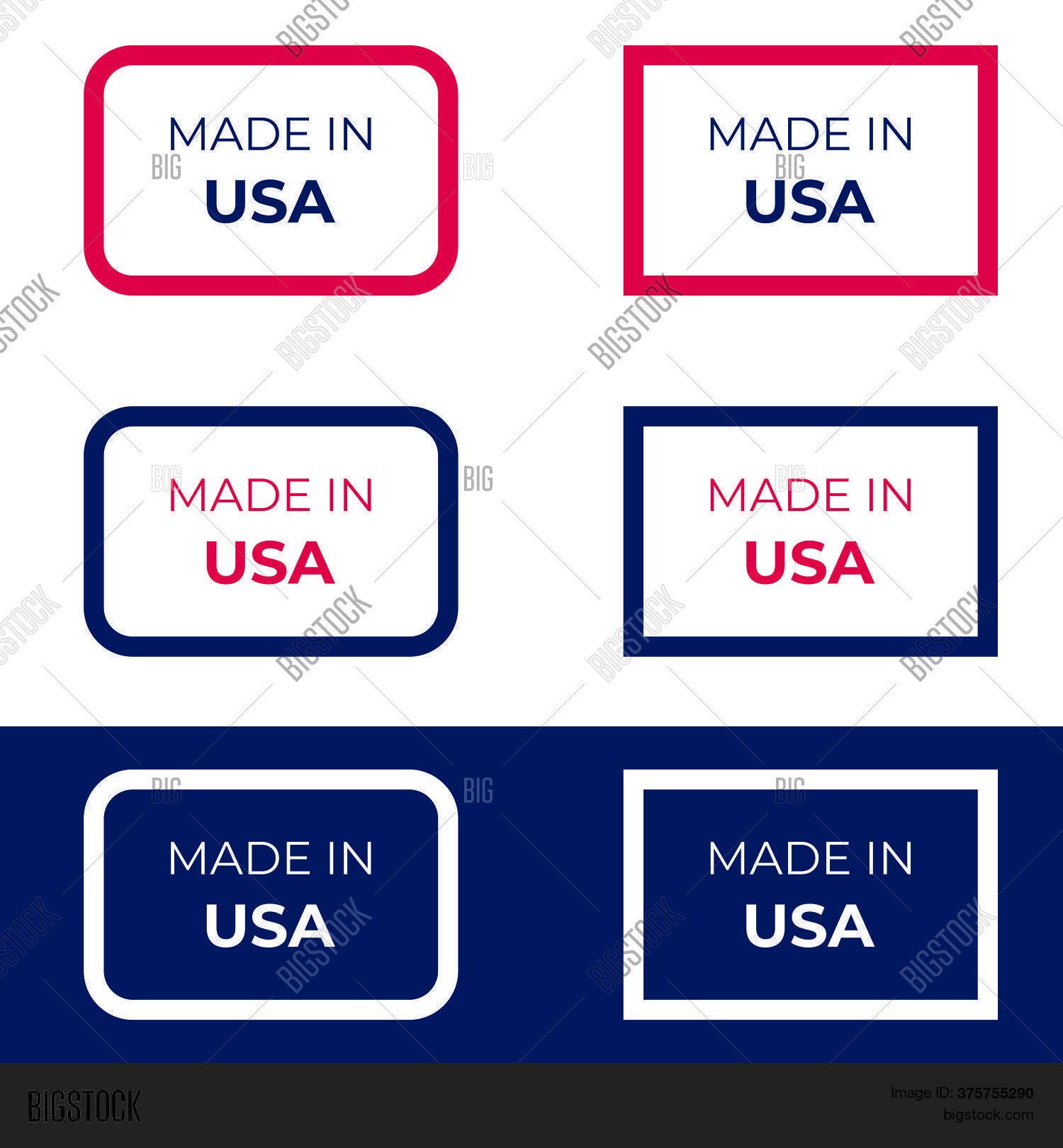 Made Usa Sign Label Vector & Photo (Free Trial) | Bigstock