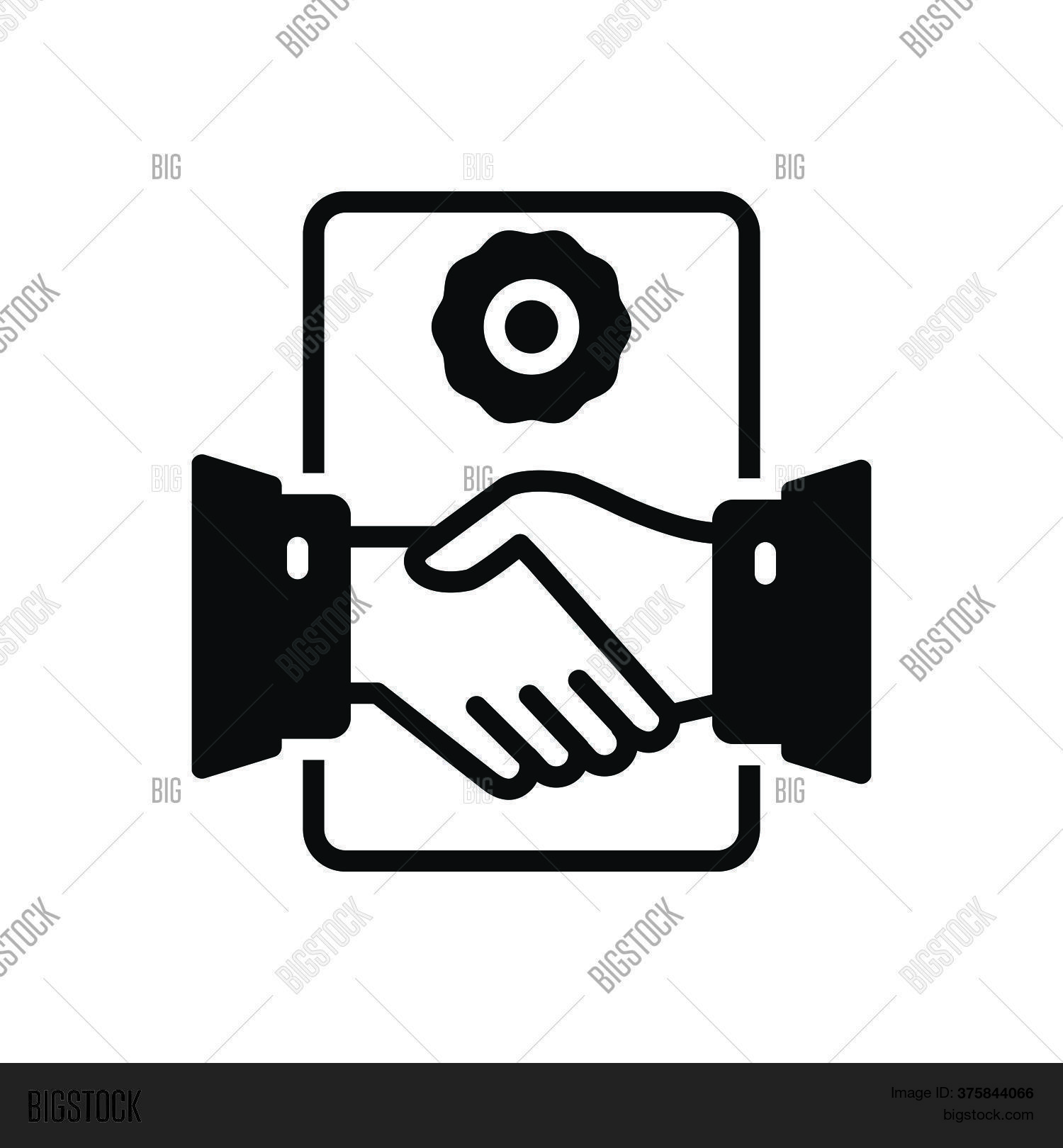 Black Solid Icon Deal Vector & Photo (Free Trial) | Bigstock