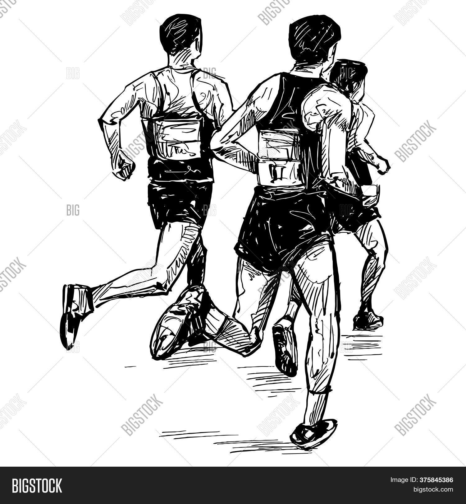 Drawing Running Vector & Photo (Free Trial) | Bigstock