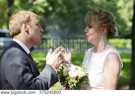 Bride Groom Smoke. Image & Photo (Free Trial) | Bigstock